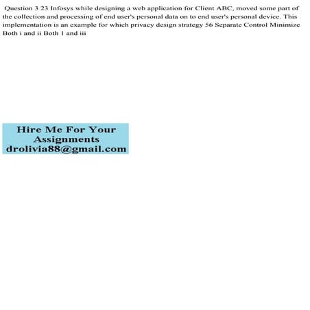 Question 3 23 Infosys while designing a web application for Client AB.pdf