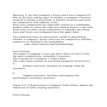 Question 3 Are the Company’s Prices and Costs CompetitiveOne o.docx