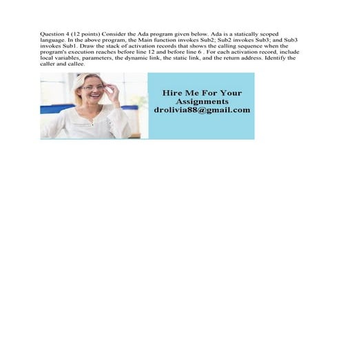 Question 4 12 Points Consider The Ada Program Given Below Ada Is Apdf 