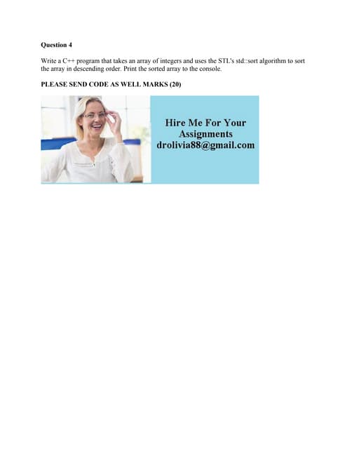 Question 4 Write A C Program That Takes An Array Of Integers And Use Pdf