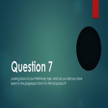 Question 7 Evaluation task | PPT