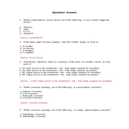 power electronics question paper | DOCX