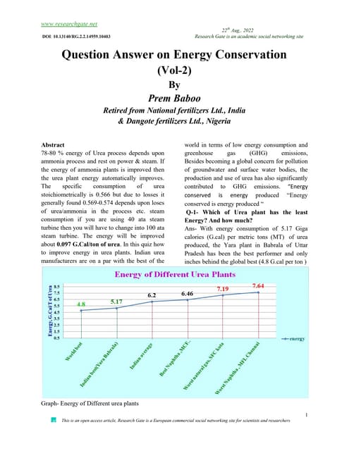Some Facts about Urea Stripper By Prem Baboo.pdf | Chemistry | Science
