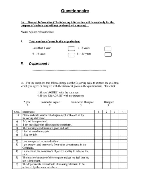 Organizational Diagnosis Questionnaire (ODQ) | PDF