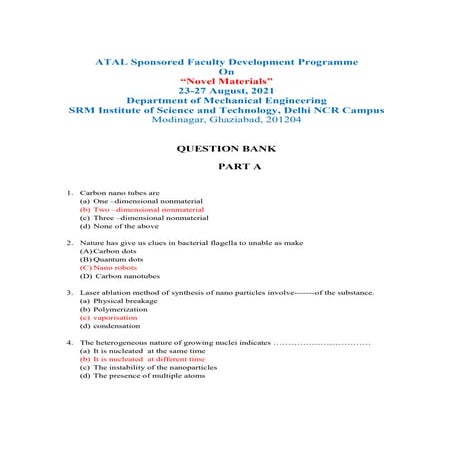 Question bank(1) | PDF | Chemistry | Science