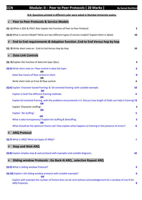 Question bank of module ii peer to peer protocols | PDF Question bank of module ii peer to peer protocols | PDF