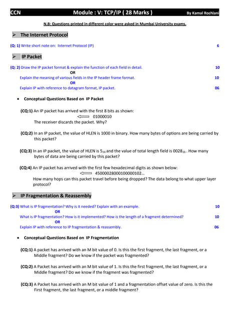 Question Bank Of Module V Tcpip Pdf