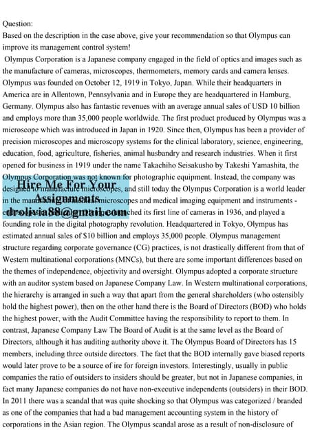 OLYMPUS SCANDAL, 2011.pptx business ethics | PPT