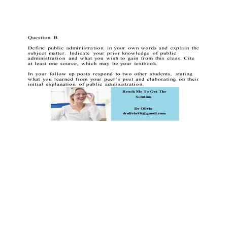 Question BDefine public administration in your own words and | DOCX | Educational Assessment ...