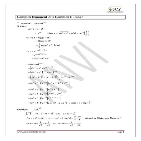 Question complex exponent | PDF