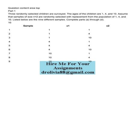 Question content area top Part 1 Three randomly selected chi.pdf | Science