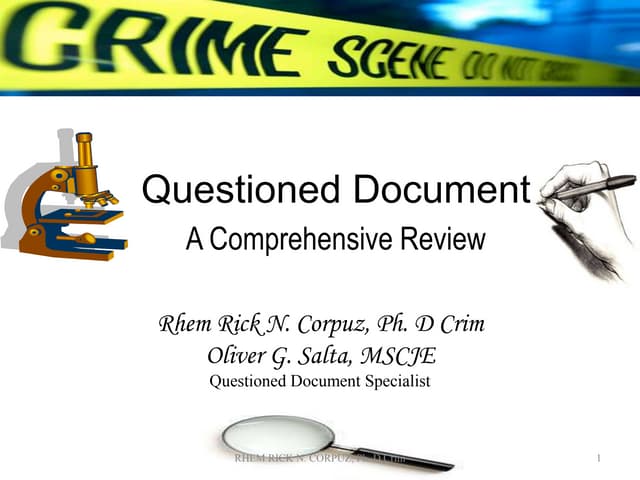 FORENSIC 4-QUESTION DOCUMENT EXAMINATION | PPTX | Cameras and ...
