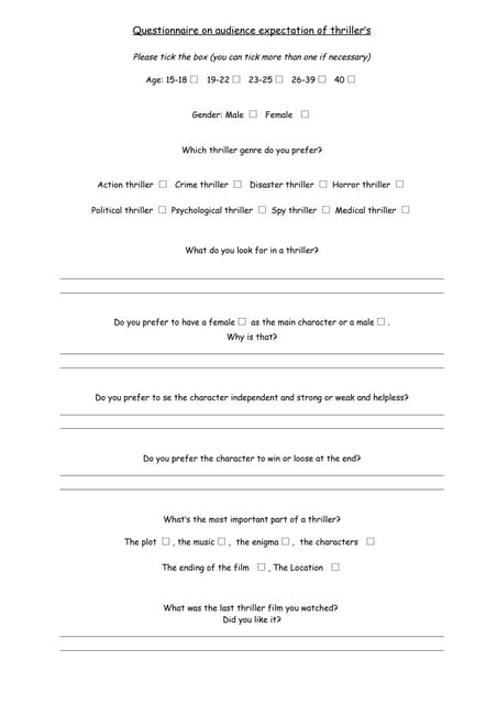 Audience research questionnaire | PDF