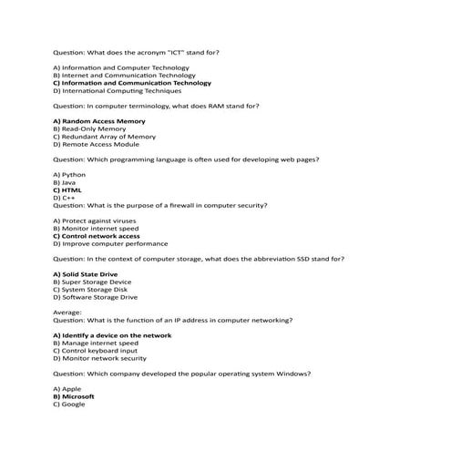 Question for Information Communication Technology quiz bee.docx