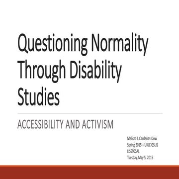 Questioning Normality Through Disability Studies | PPTX