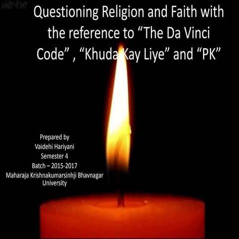 Questioning Religion and Faith with reference to "The Da Vinci Code ...