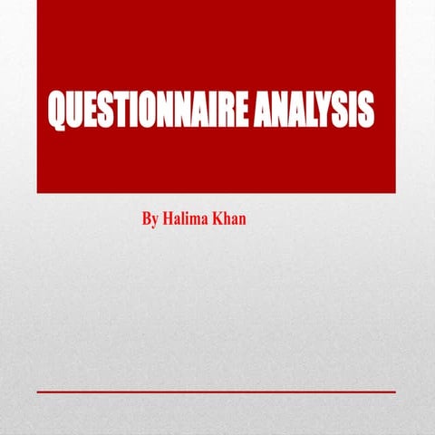 Questionnaire analysis | PPTX | Video Production | Content Production