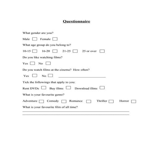 Target market questionnaire | PPT