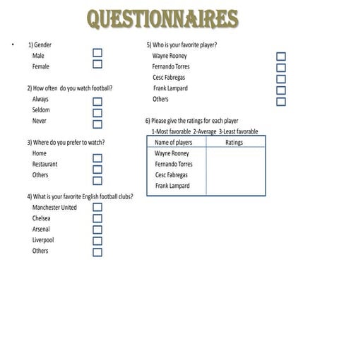 Questionnaire | PPTX