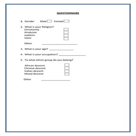 Questionnaire | PDF