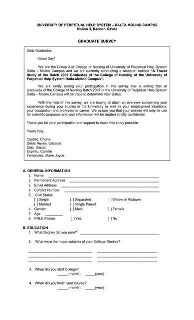 Retention survey questionaire | PDF