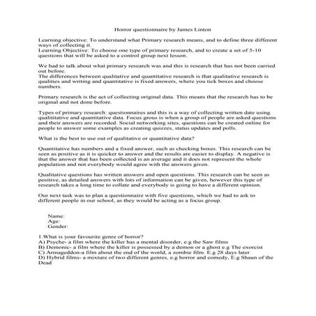 Questionnaire | DOCX