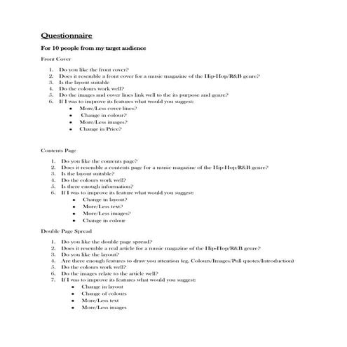 Questionnaire | DOCX