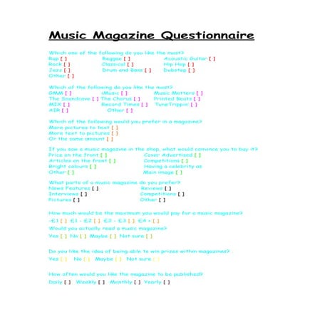 Questionnaire For Media | DOC