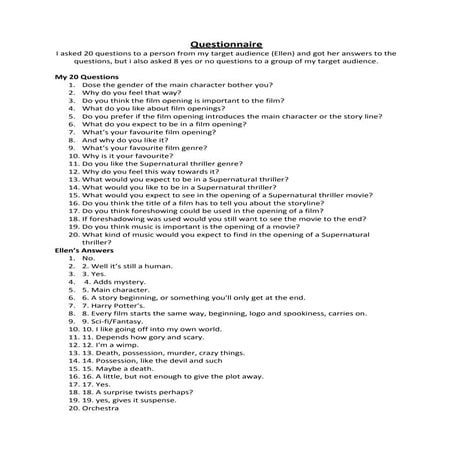 Questionnaire | PDF