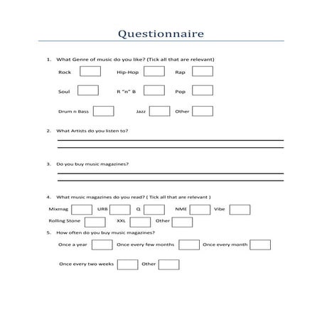 Questionnaire | PDF | Free Download