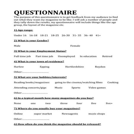 Questionnaire Evaluation Q4 | DOCX