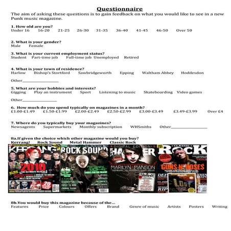 Blank Questionnaire | DOCX