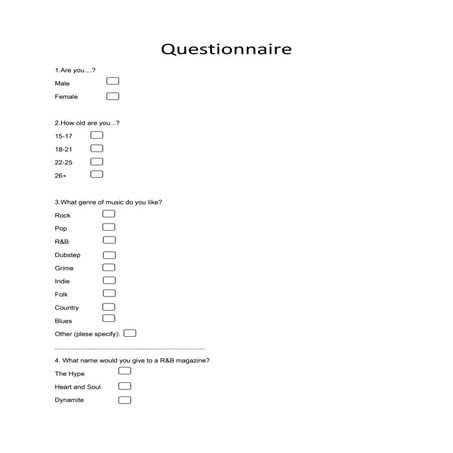 Questionnaire | DOCX