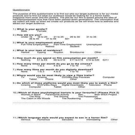 Focus Group Questionnaire | DOCX