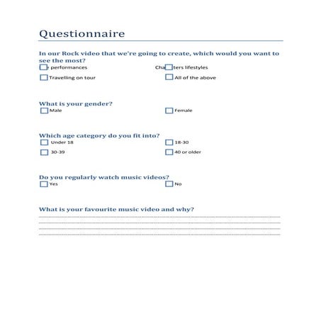 Questionnaire | DOCX