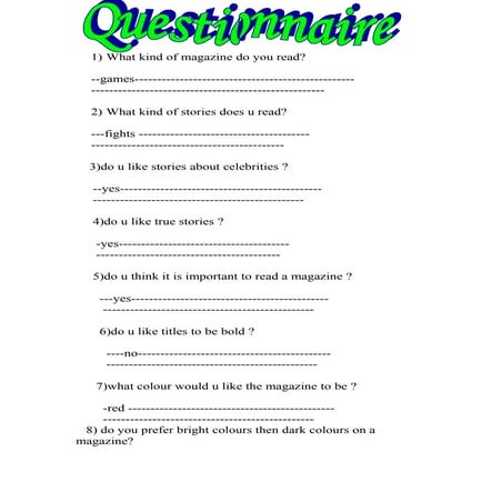 Questionnaire | DOC