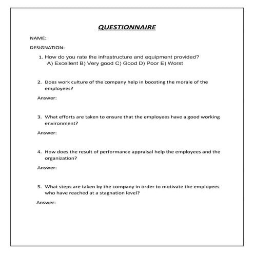 Questionnaire | DOCX