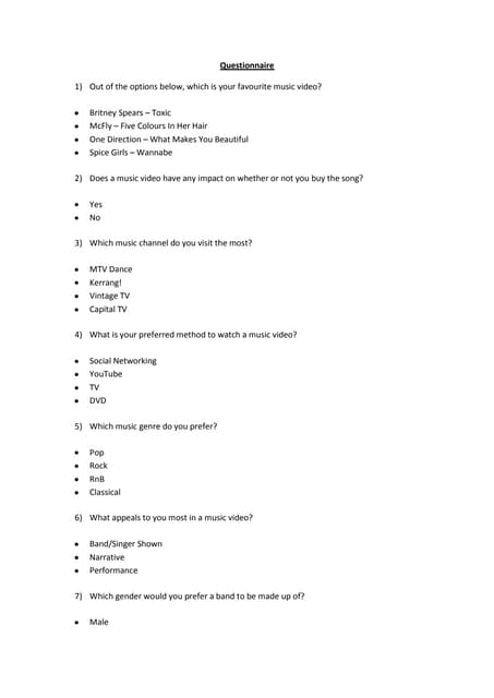 Interview questions for band | PDF