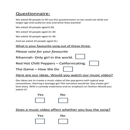 Questionnaire | DOCX
