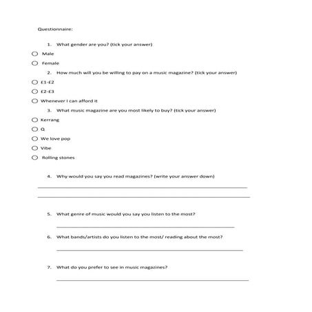 Questionnaire-Taiba mehmood | PDF