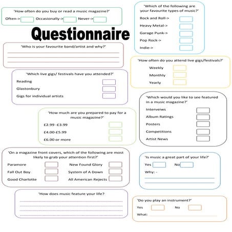 Questionnaire | DOCX | Music | Entertainment