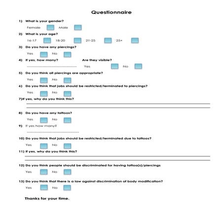 Questionnaire | DOCX