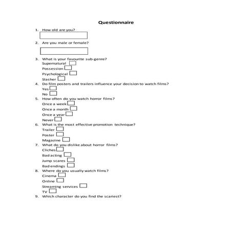 Questionnaire | DOCX
