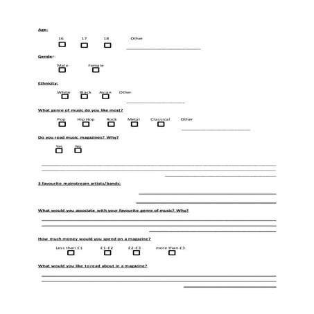 Magazine questionnaire | DOCX