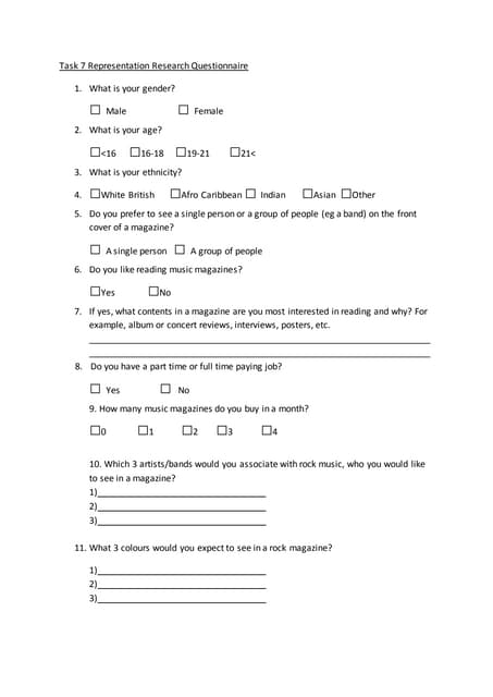 New magazine questionnaire | PDF