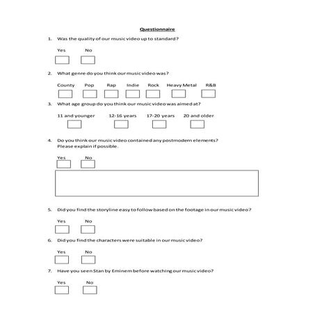 Questionnaire | DOCX