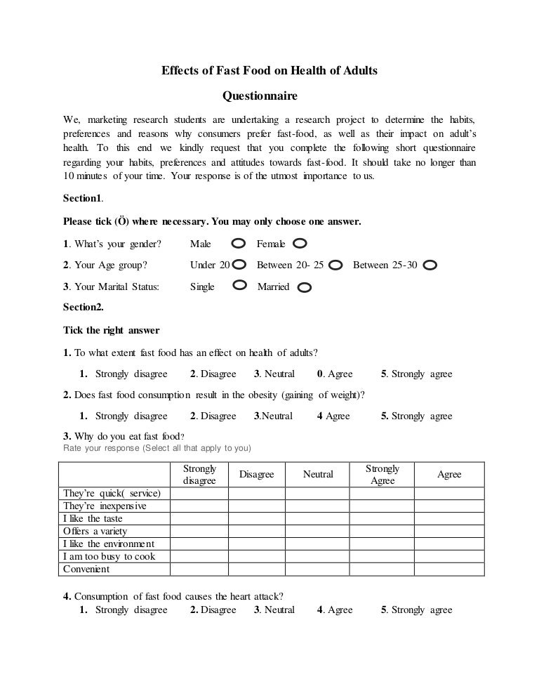 Questionnaire On Fast Food Consumption questionnaire-on-fast-food-consumption