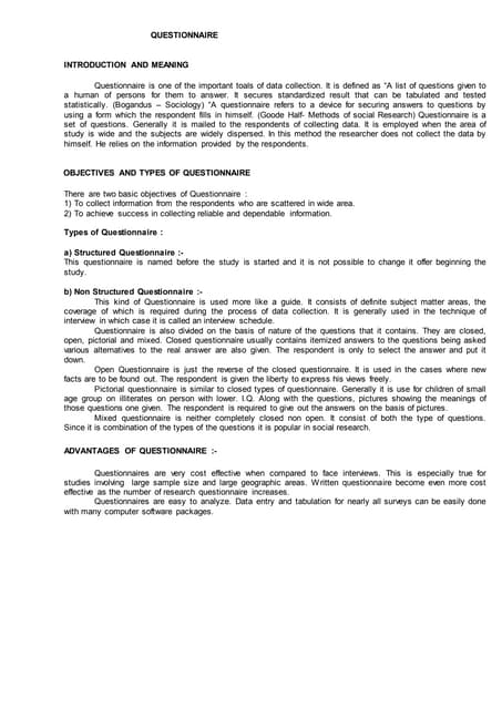 Inquiry forms questionnaire and opinionnaire | PPT