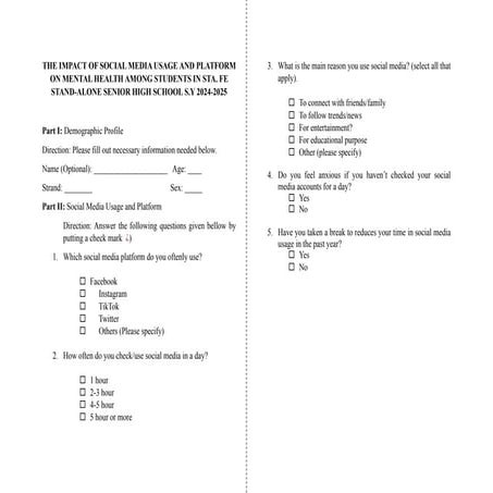 Questionnaire questions | PPTX