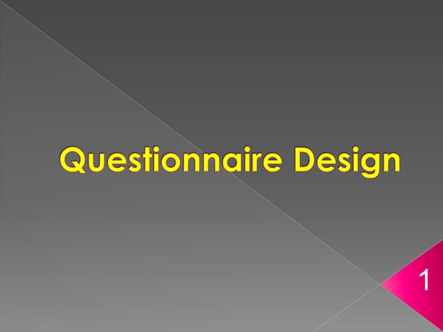 Questionnaire designing in a research process